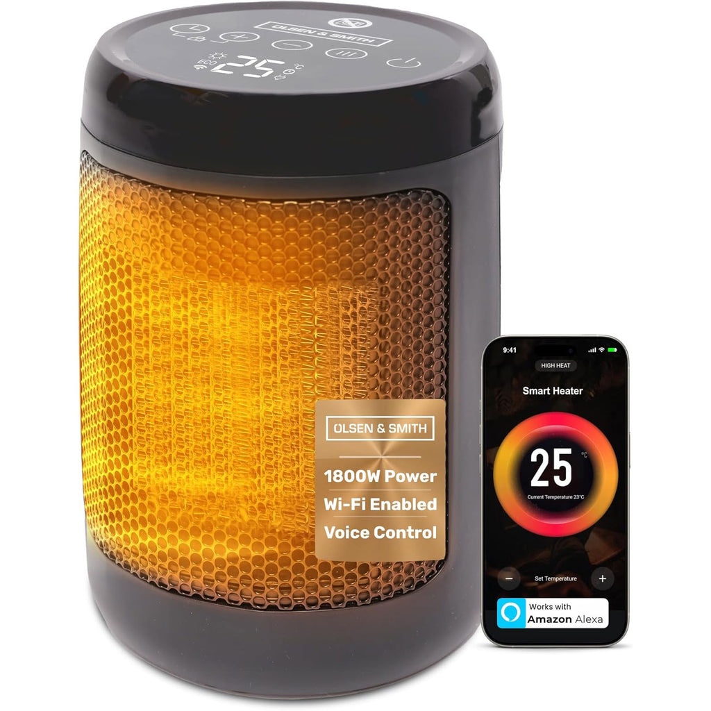 Olsen & Smith 1800W Smart Ceramic Heater with WiFi App