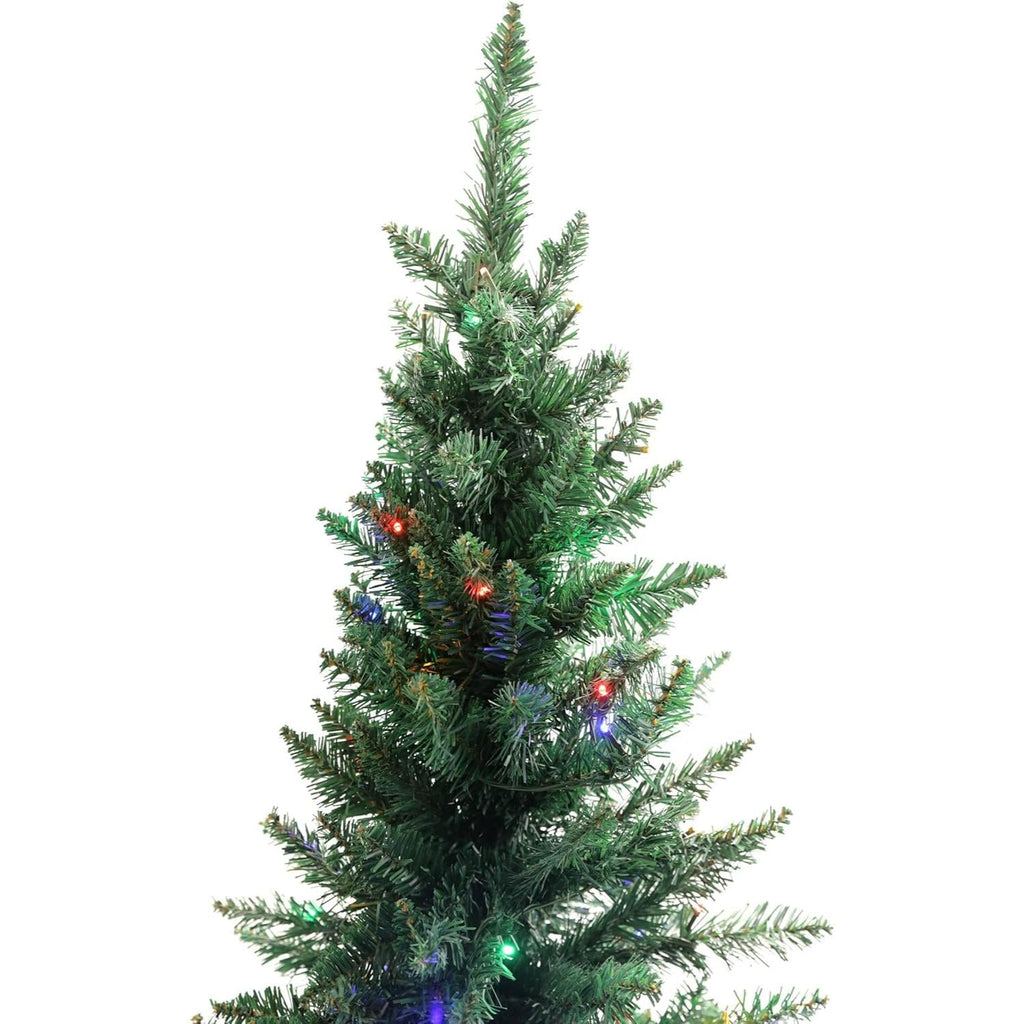 Olsen & Smith 6ft Pre-Lit Christmas Tree - Artificial PVC Xmas Tree wi