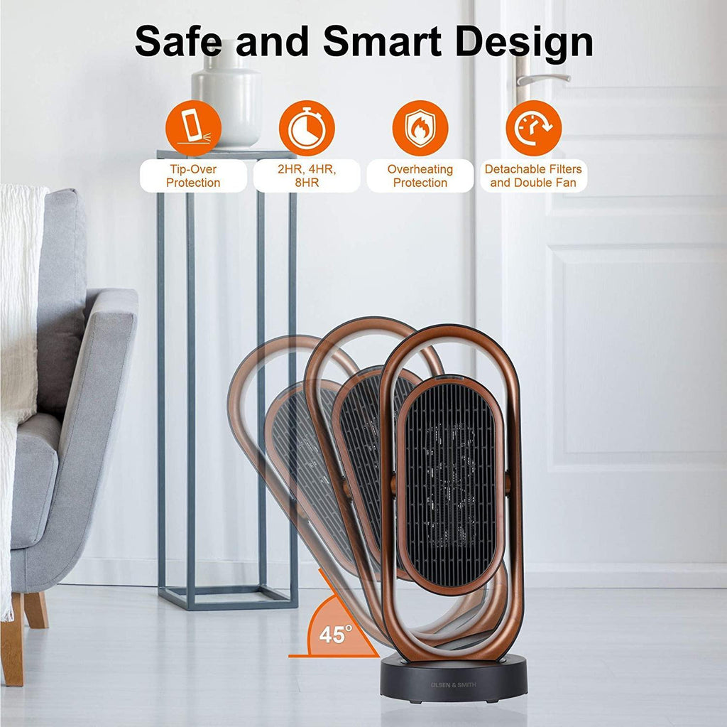 Olsen & Smith Tower Fan Heater Stylish Modern 1800W 1.8kW Compact Effi